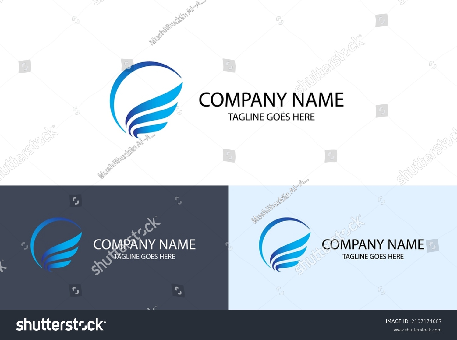 Wing Simple Blue Logo Art Stock Vector (Royalty Free) 2137174607 ...