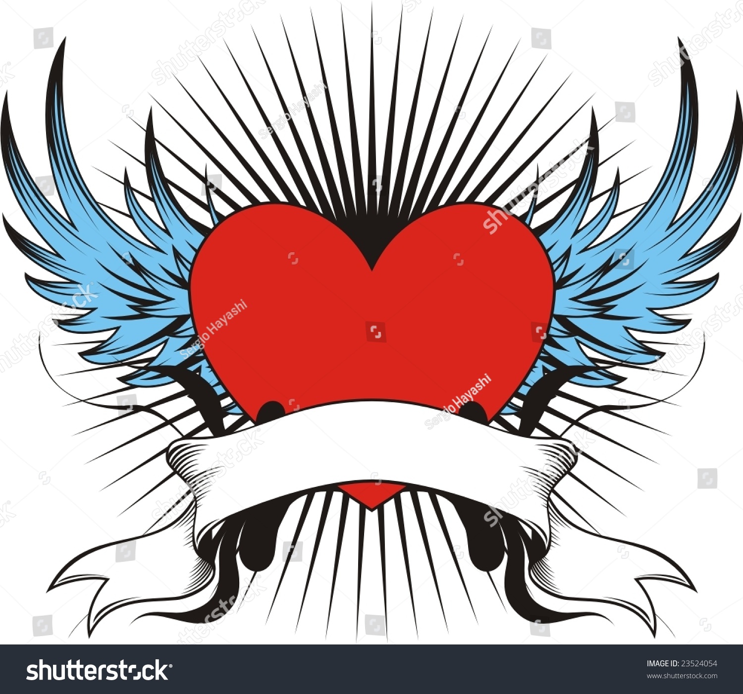 Winged Heart Individual Objects Very Easy Stock Vector (Royalty Free ...