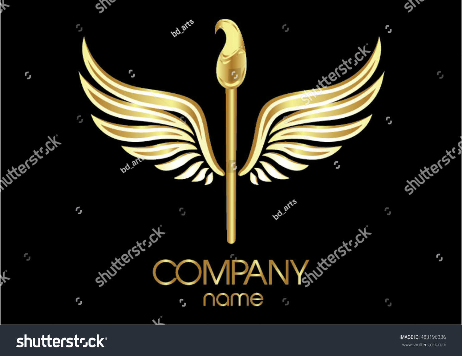 Winged Logo Picture Stock Vector (Royalty Free) 483196336 | Shutterstock