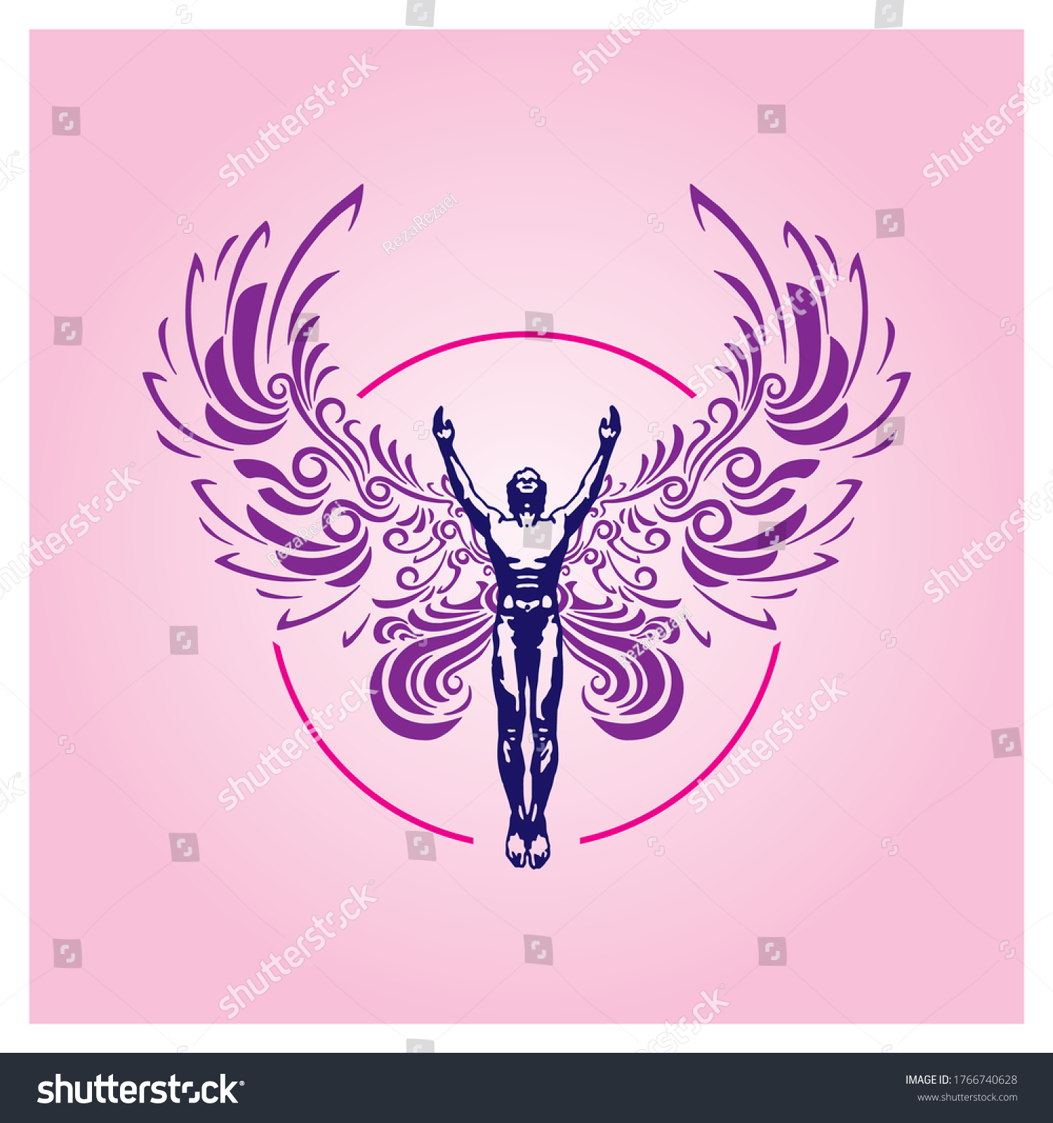 Winged Man Vector Eps Design Stock Vector (Royalty Free) 1766740628