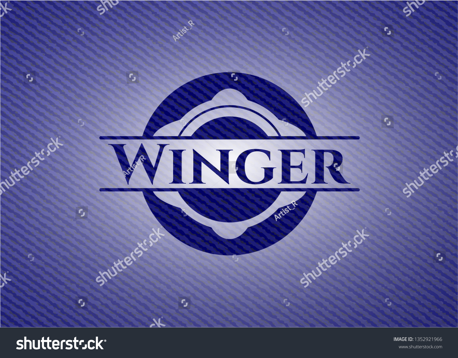 Winger Emblem Denim Texture Stock Vector (Royalty Free) 1352921966 ...