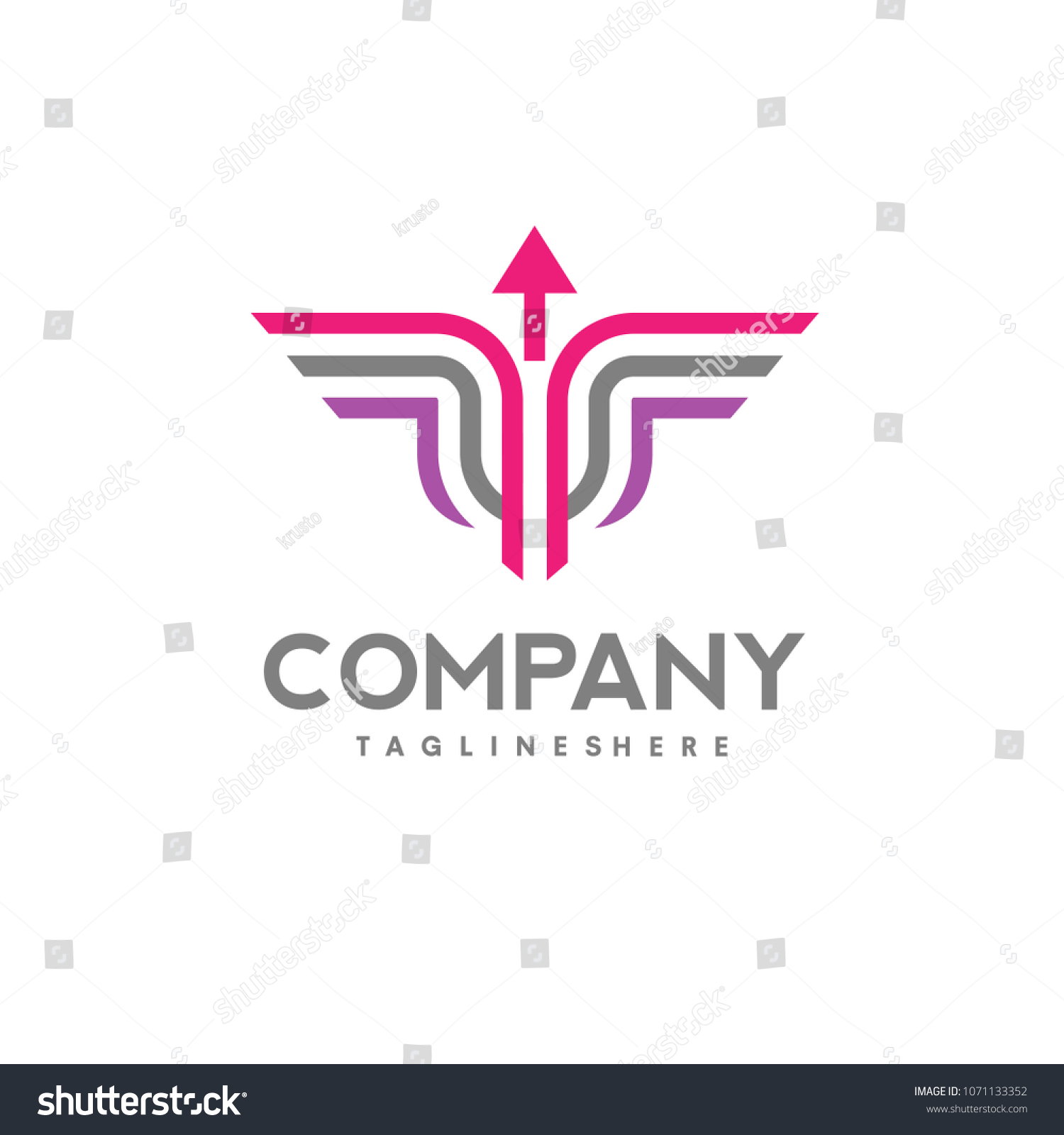 Wings Arrow Line Logo Vector Stock Vector (Royalty Free) 1071133352 ...