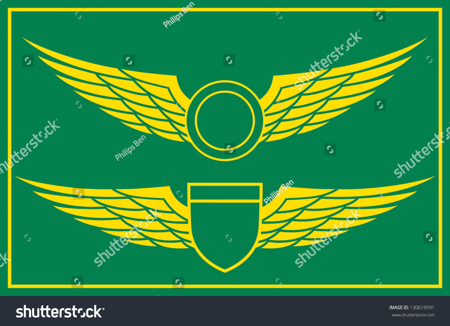Wings Badge Stock Vector (Royalty Free) 130619591 | Shutterstock