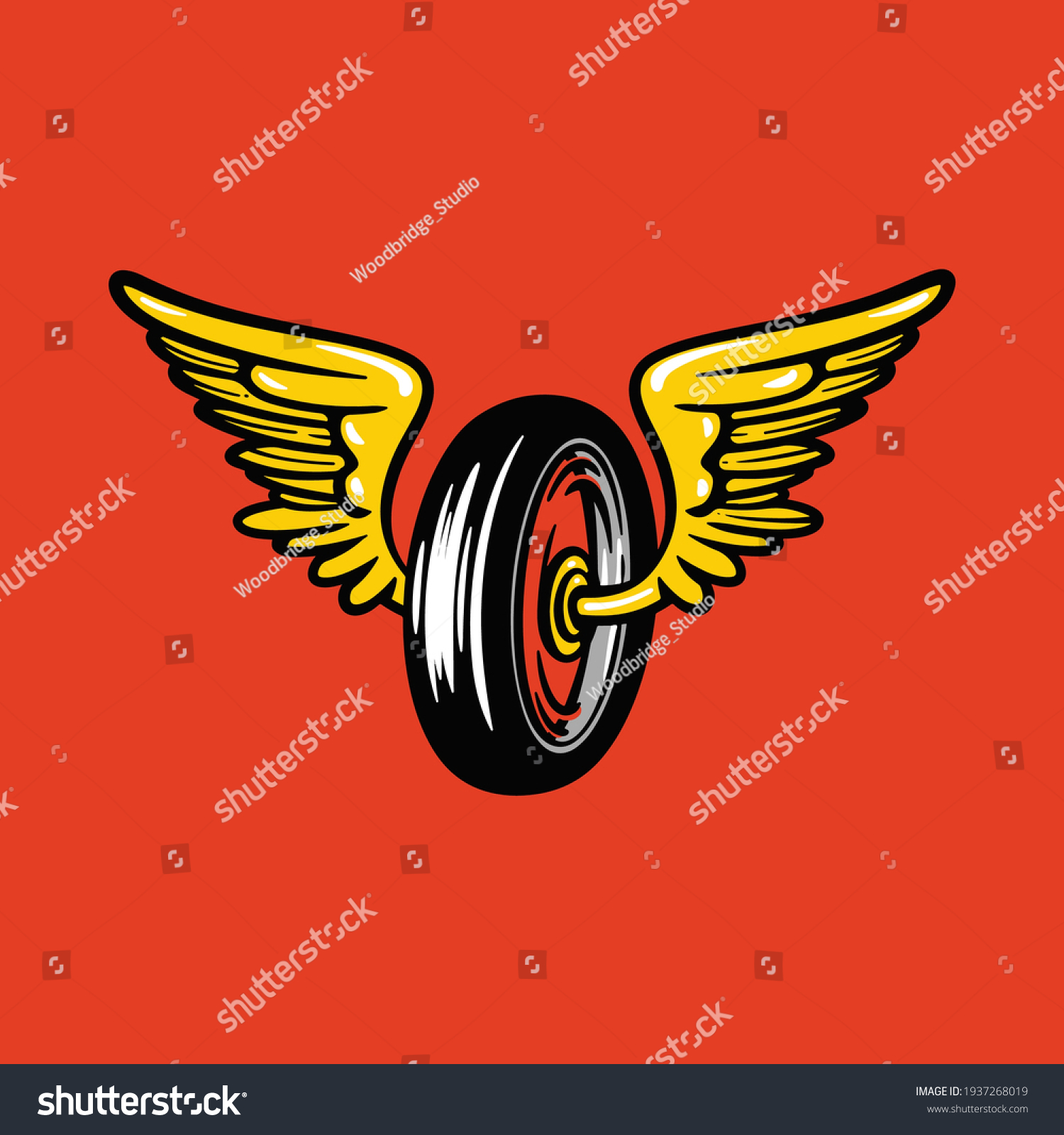 Wings and Wheel Vector Badge: vector de stock (libre de regalías ...