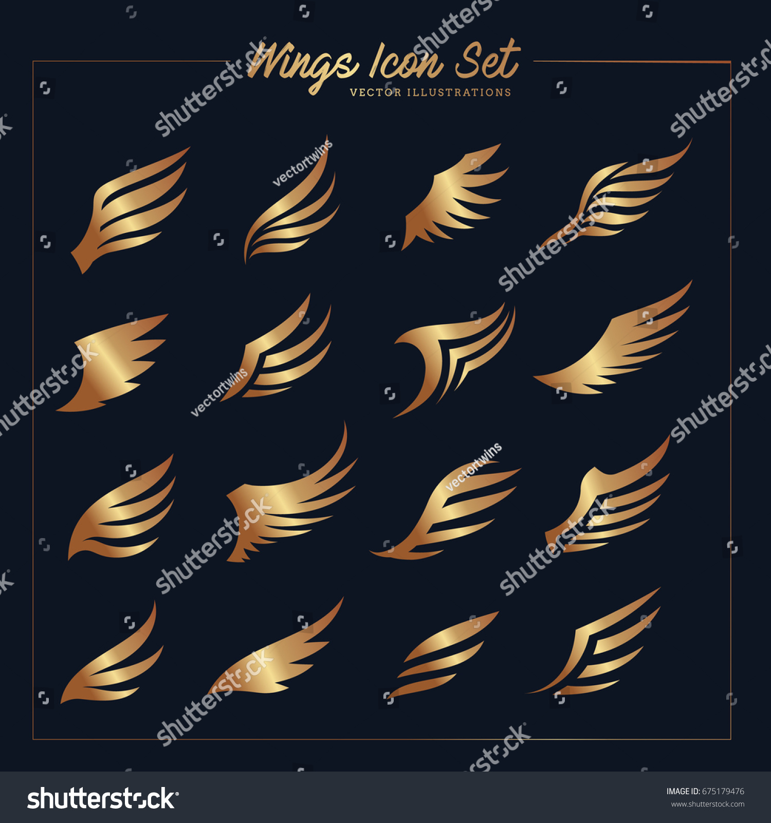 Wings Icons Vector Set Stock Vector (Royalty Free) 675179476 | Shutterstock