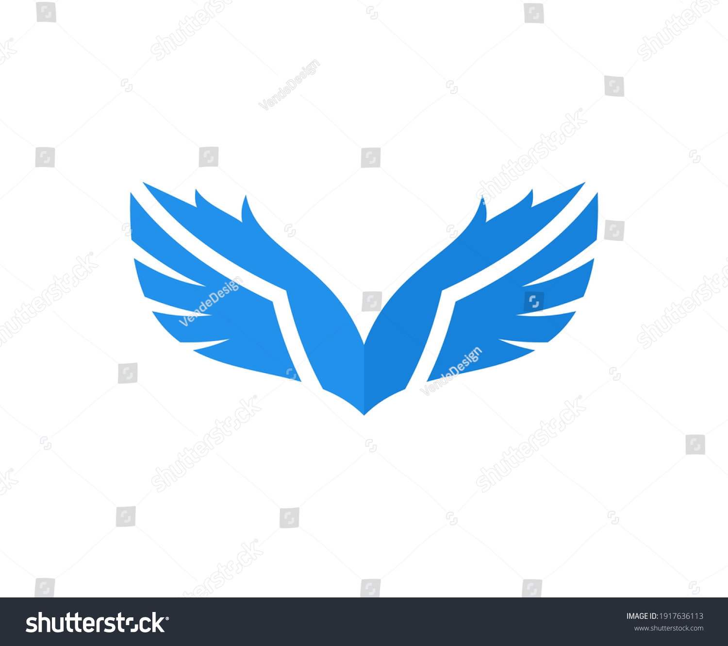 Wings Logo Blue Angel Vector Stock Vector (Royalty Free) 1917636113 ...
