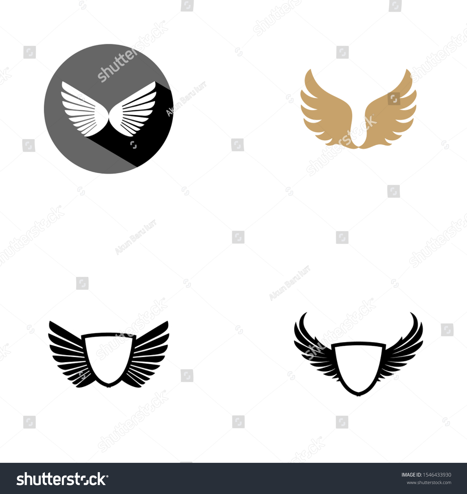 Wings Logo Design Vector Illustration Stock Vector (Royalty Free ...