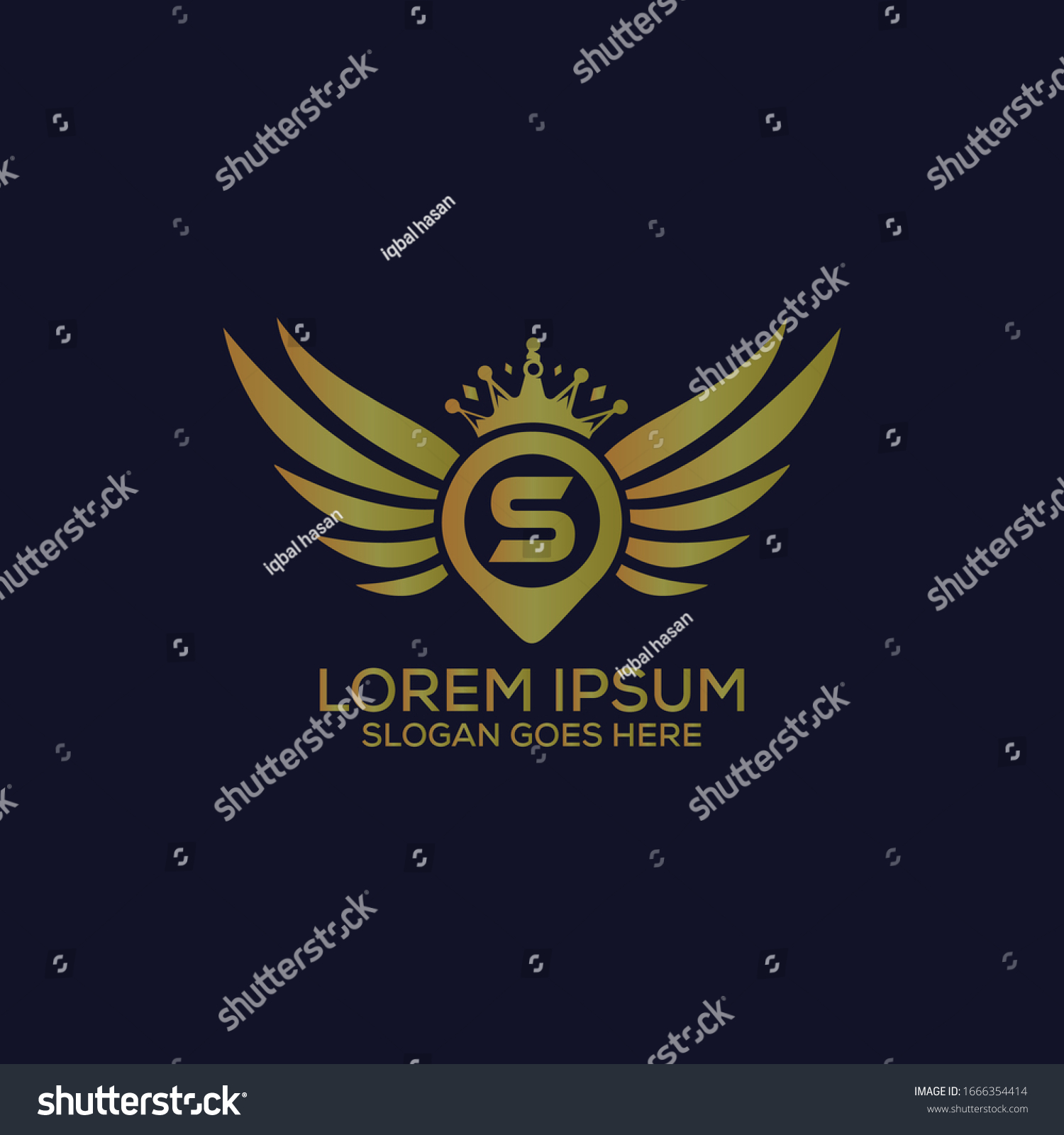 Wings S Letter Logo Design Template Stock Vector (Royalty Free) 1666354414
