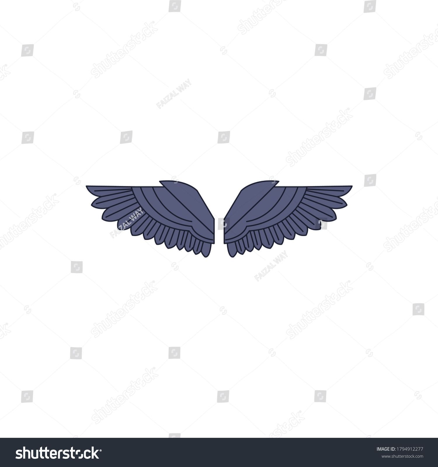 Wings Spread Vector Two Wing Concept Stock Vector (Royalty Free ...
