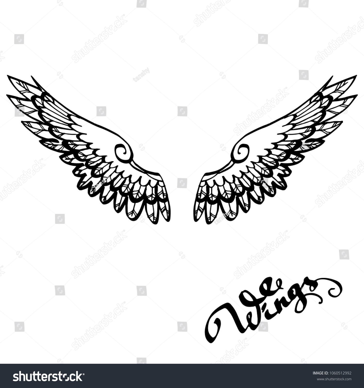 Wings Vector Birds Stock Vector (Royalty Free) 1060512992 | Shutterstock
