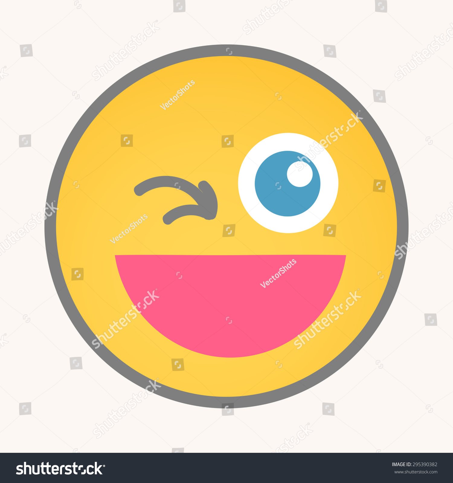 Wink Cartoon Smiley Vector Face Stock Vector (Royalty Free) 295390382