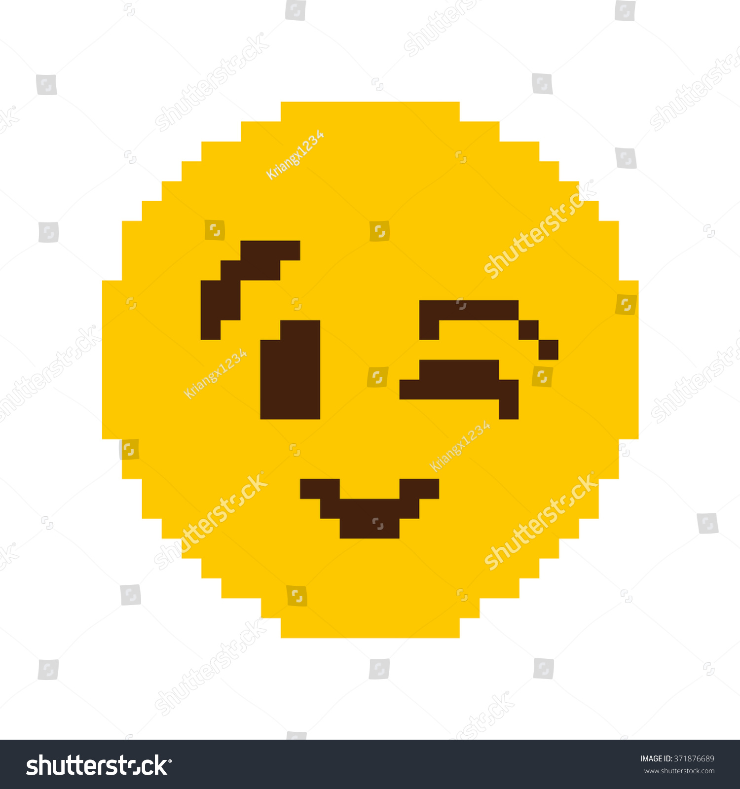 Wink Pixel Art Stock Vector 371876689 - Shutterstock