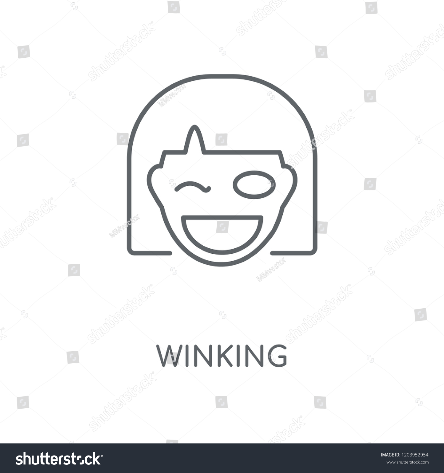 Winking Linear Icon Winking Concept Stroke Stock Vector (Royalty Free ...