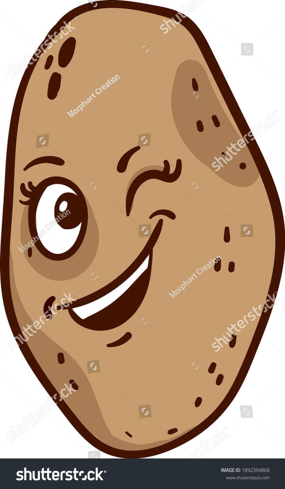 Winking Potato Illustration Vector On White Stock Vector (Royalty Free ...