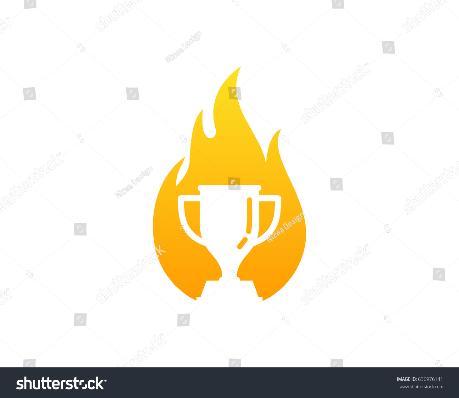 Winner Fire Trophy Icon Logo Design Stock Vector (Royalty Free ...