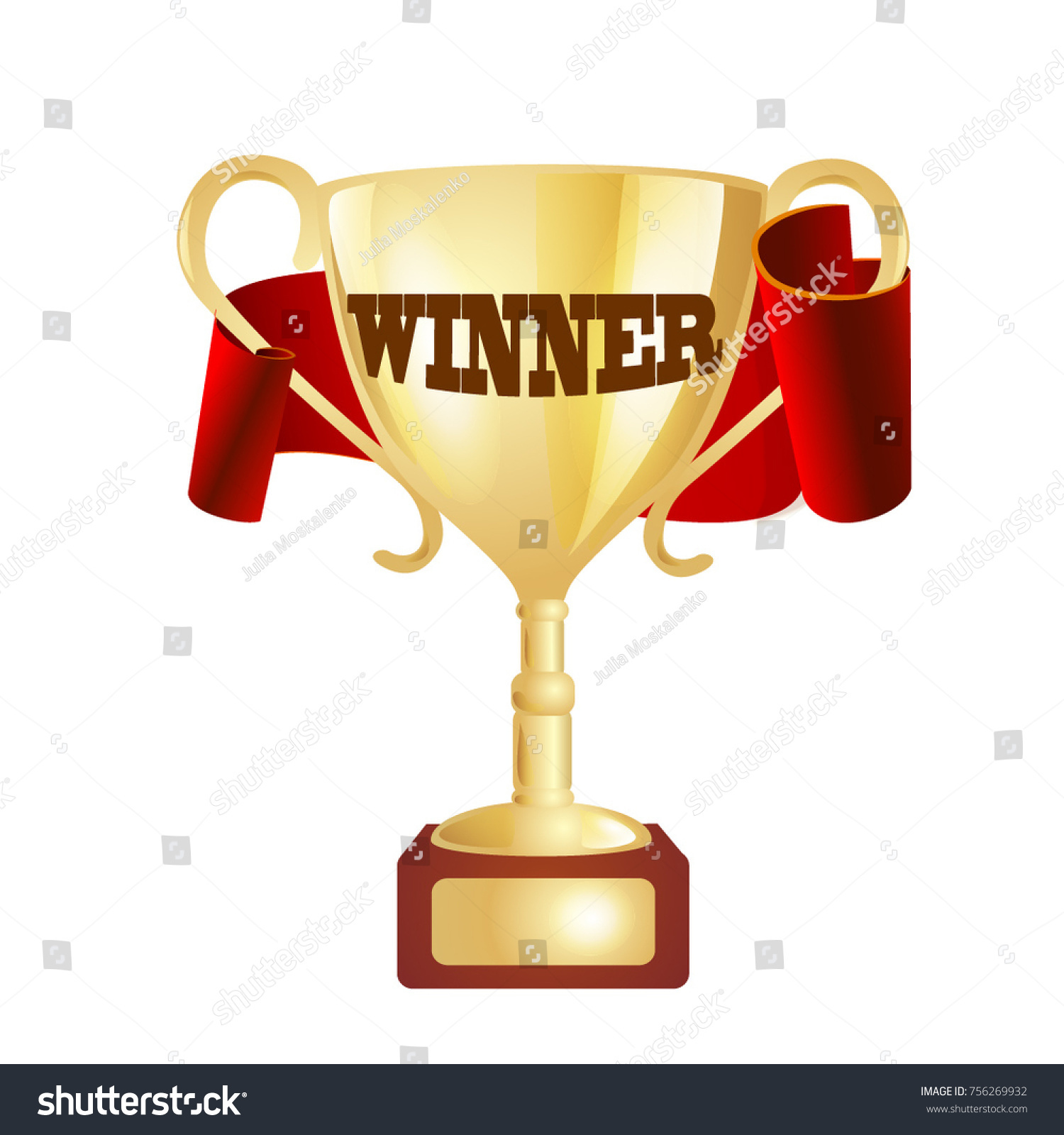 Winner Gold Cup Stock Vector (Royalty Free) 756269932