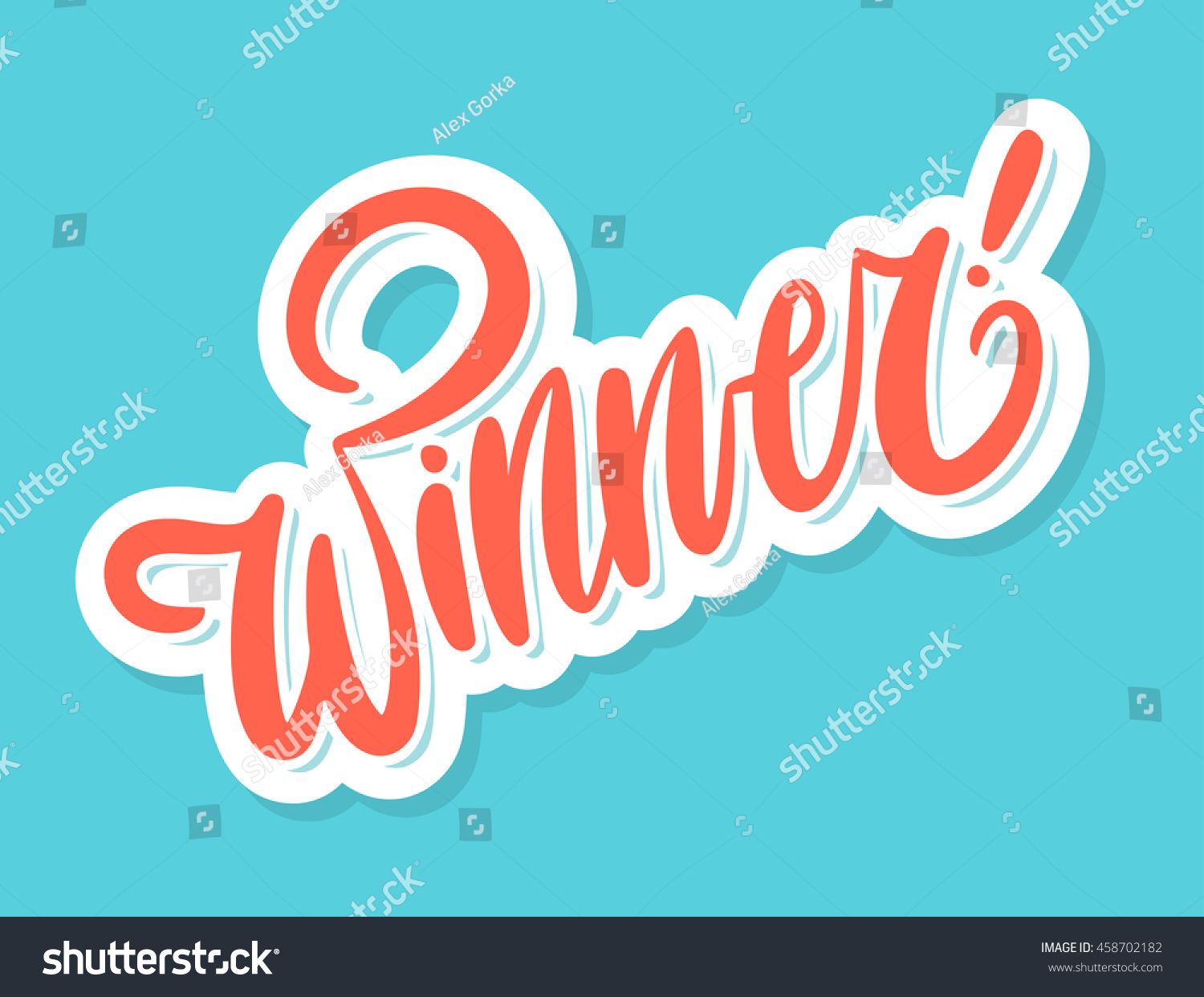 Winner Hand Lettering Stock Vector (Royalty Free) 458702182 | Shutterstock