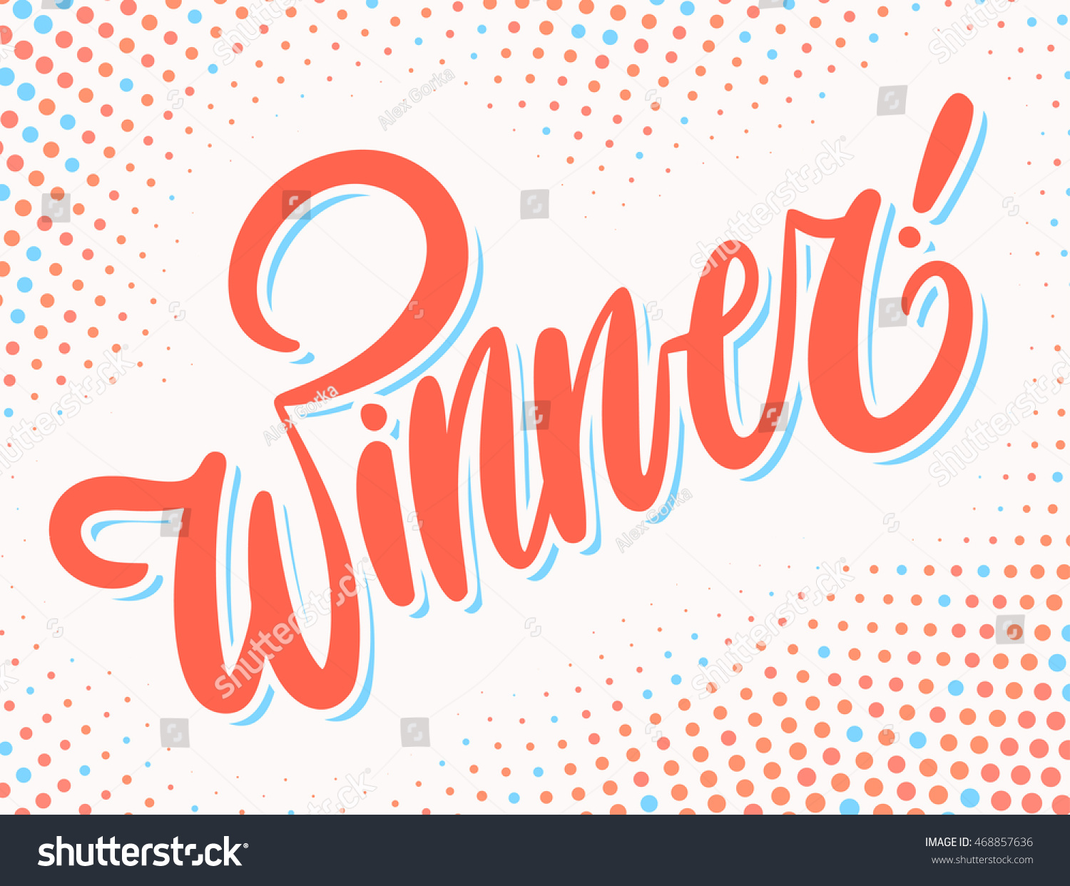 Winner Hand Lettering Stock Vector 468857636 - Shutterstock