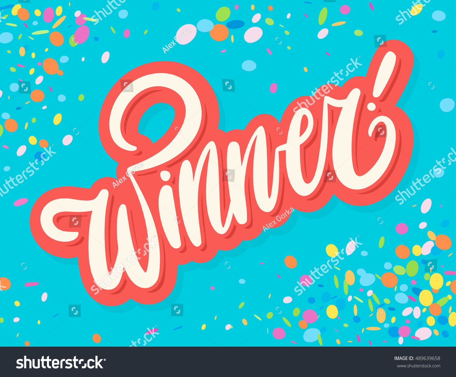 Winner Hand Lettering Stock Vector (Royalty Free) 489639658 | Shutterstock