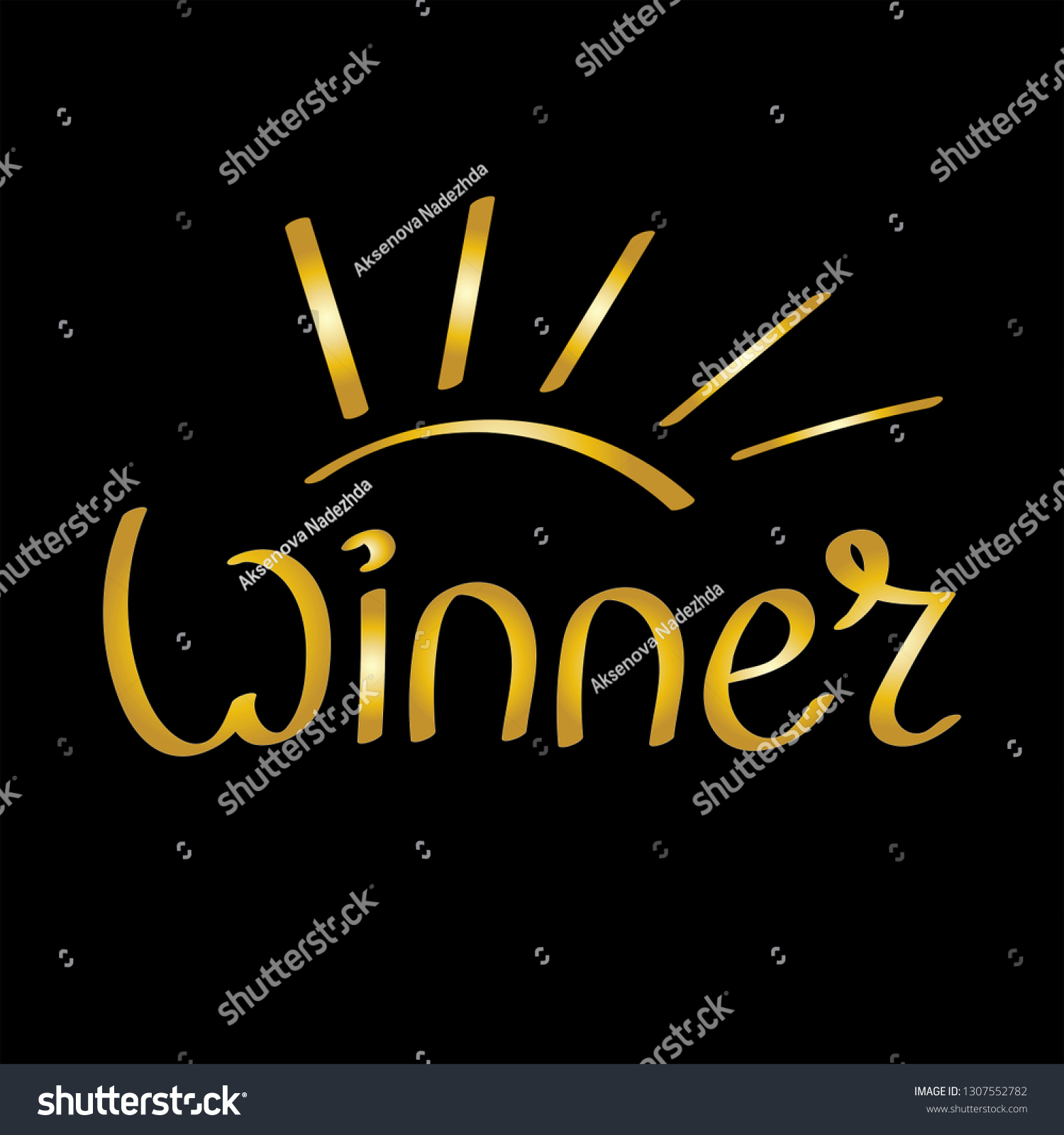 Winner Hand Lettering Vector Stock Vector (Royalty Free) 1307552782 ...