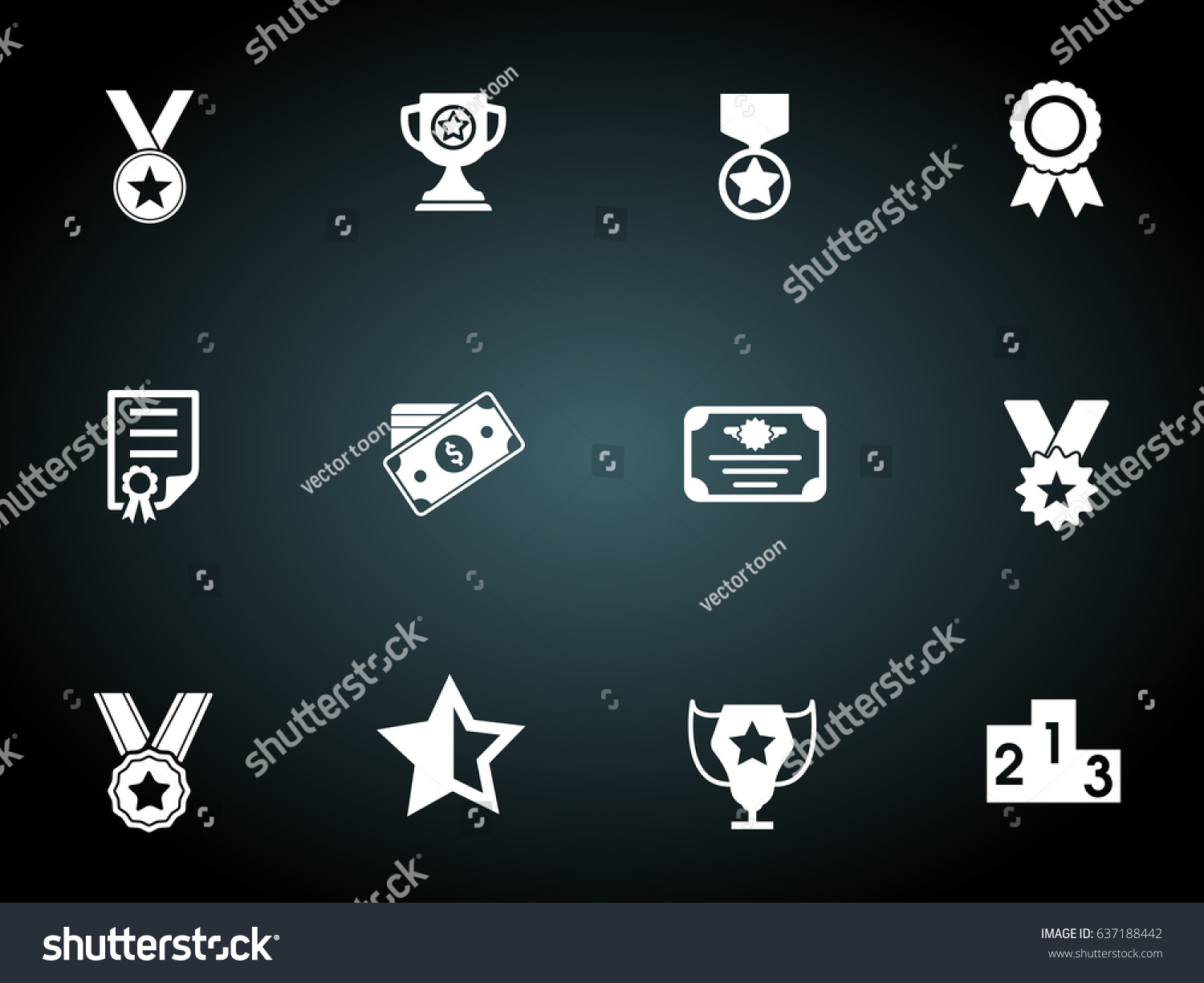 Winner Icons Stock Vector (Royalty Free) 637188442