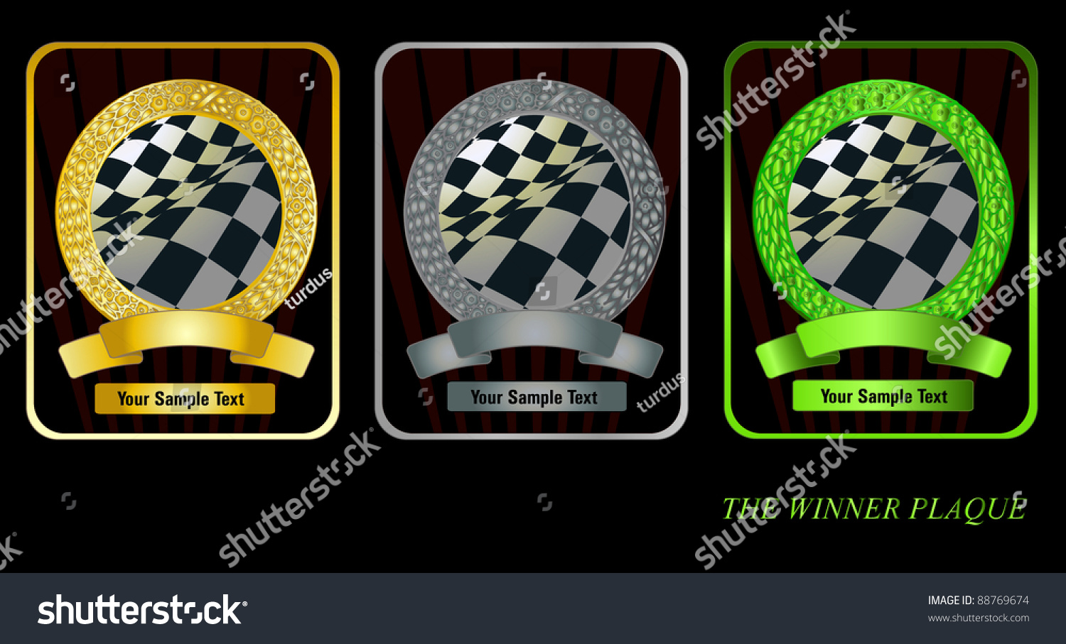 Winner Plaque Set Stock Vector (Royalty Free) 88769674 | Shutterstock