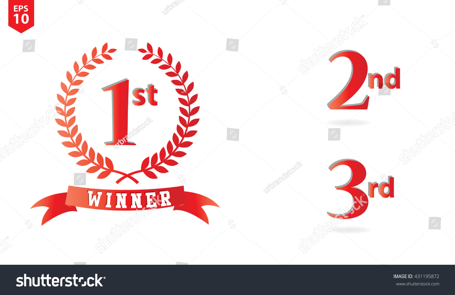Winner Ribbon Award Design Template Elements Stock Vector (Royalty Free ...