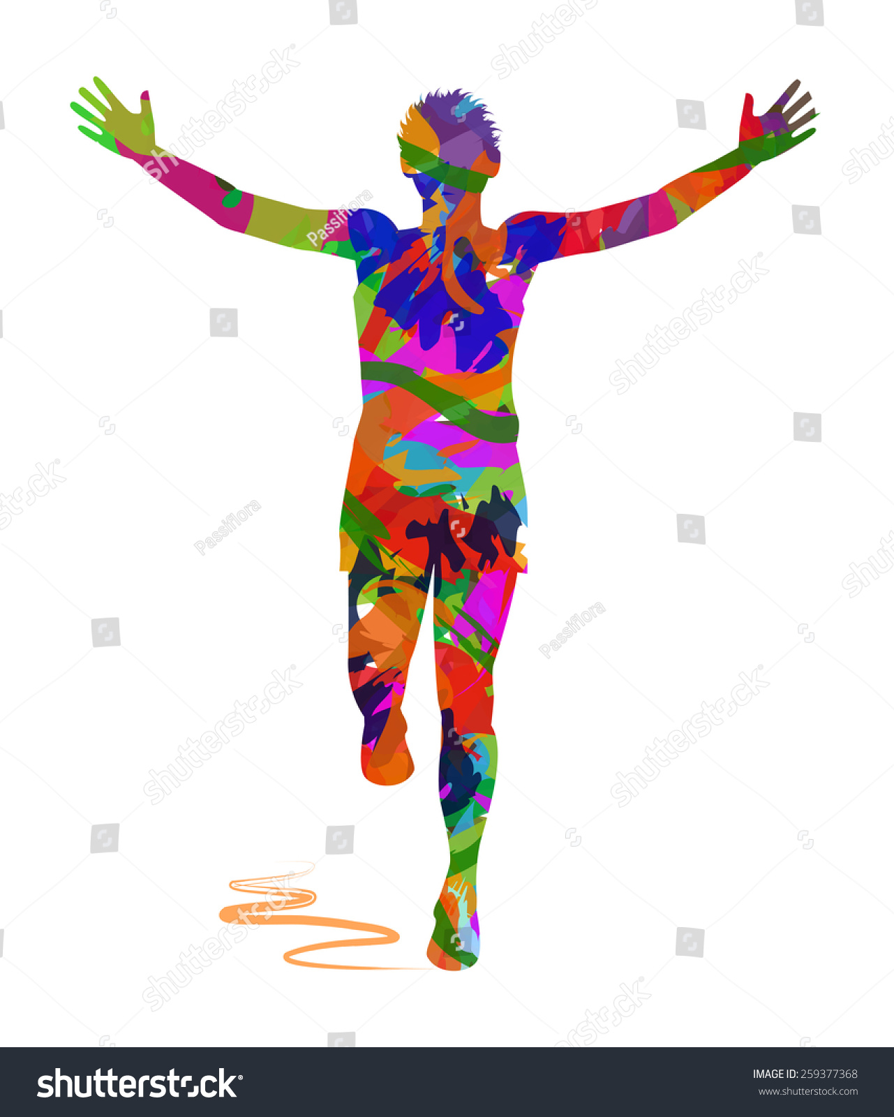 Winning Athlete Stock Vector (Royalty Free) 259377368