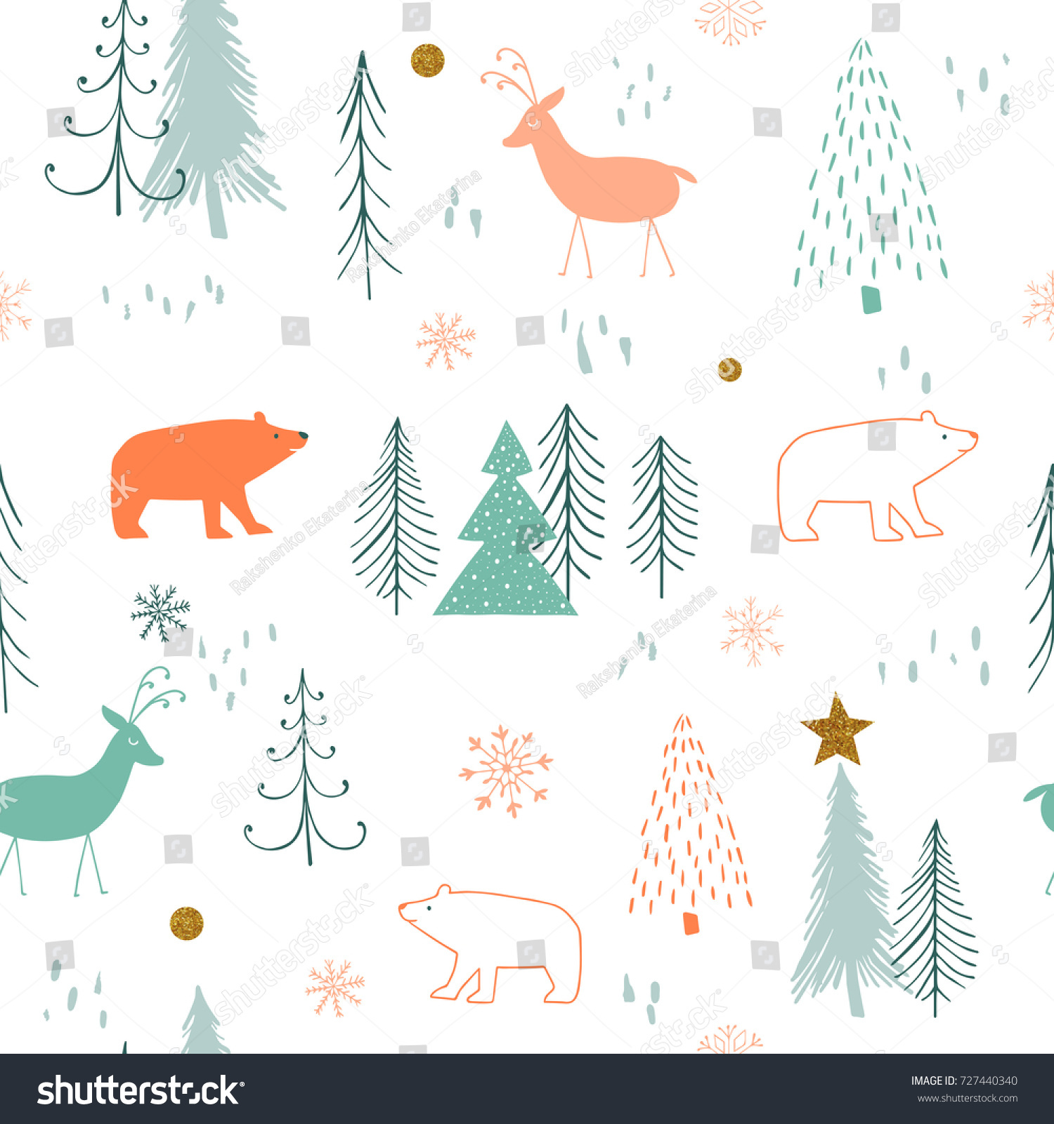 Winter Background Seamless Pattern Vector Illustration Stock Vector ...