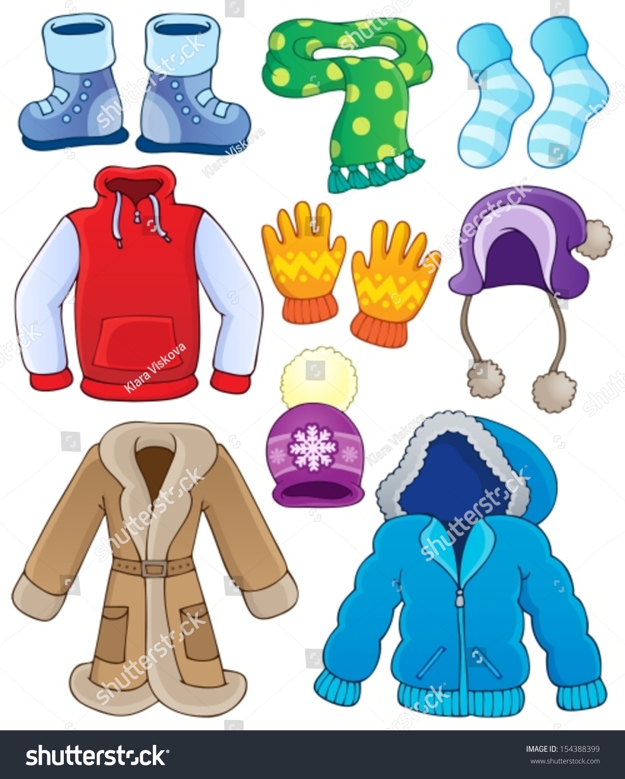 Winter Clothes Collection 3 Eps10 Vector Stock Vector (Royalty Free ...