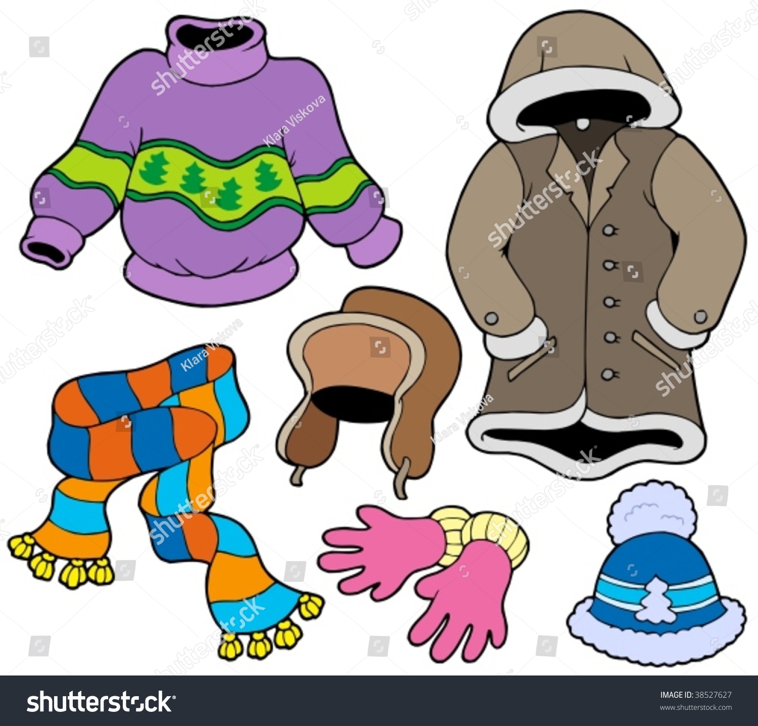 Winter Clothes Collection 2 Vector Illustration Stock Vector (Royalty ...