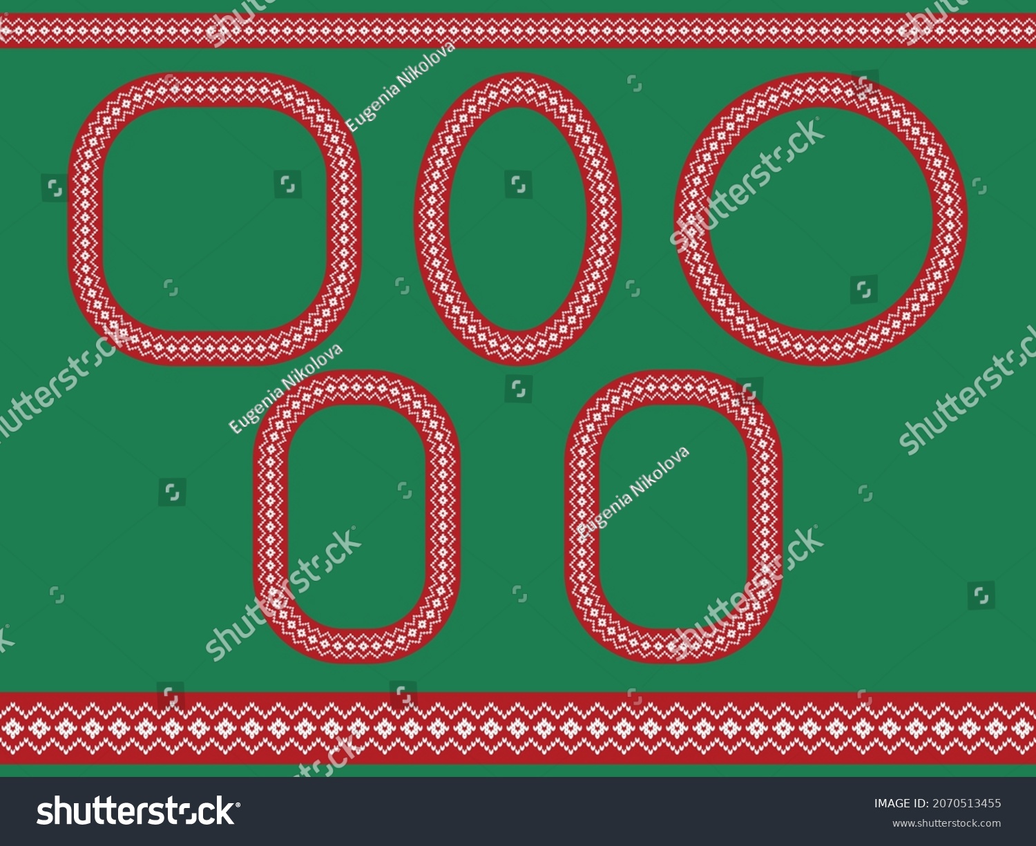 Winter Holidays Frames Seamless Borders Square Stock Vector (Royalty ...