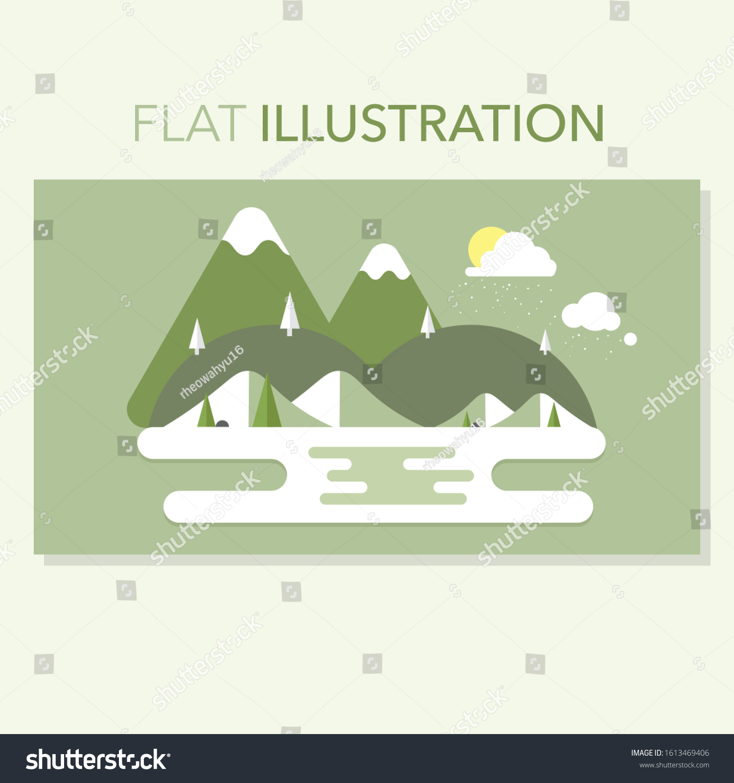 Winter Illustration Simple Shading Clean Background Stock Vector ...