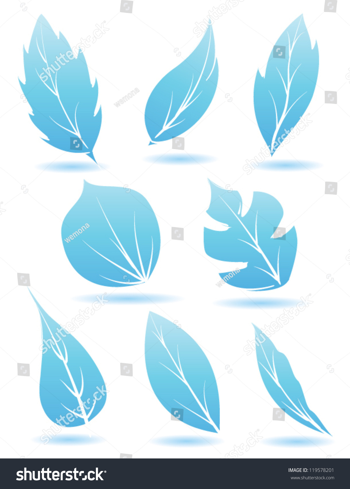 Winter Leaves Stock Vector 119578201 - Shutterstock