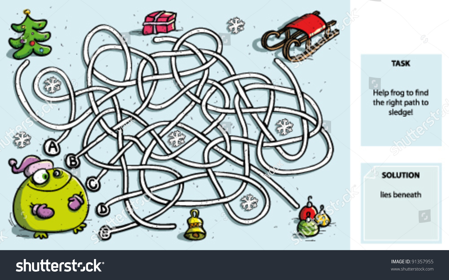 Winter Maze Stock Vector (Royalty Free) 91357955 | Shutterstock