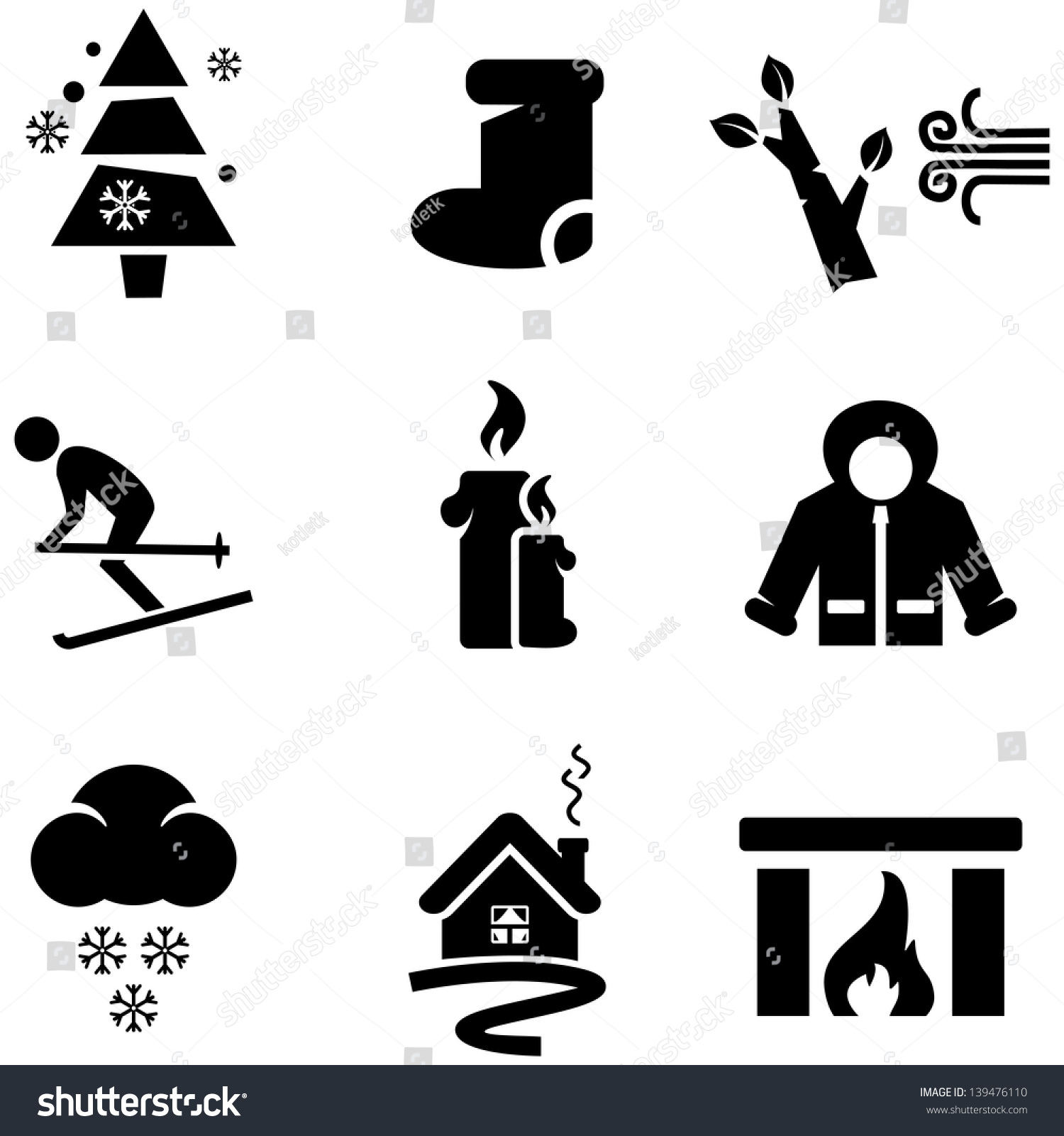 Winter Symbols Stock Vector (Royalty Free) 139476110 - Shutterstock