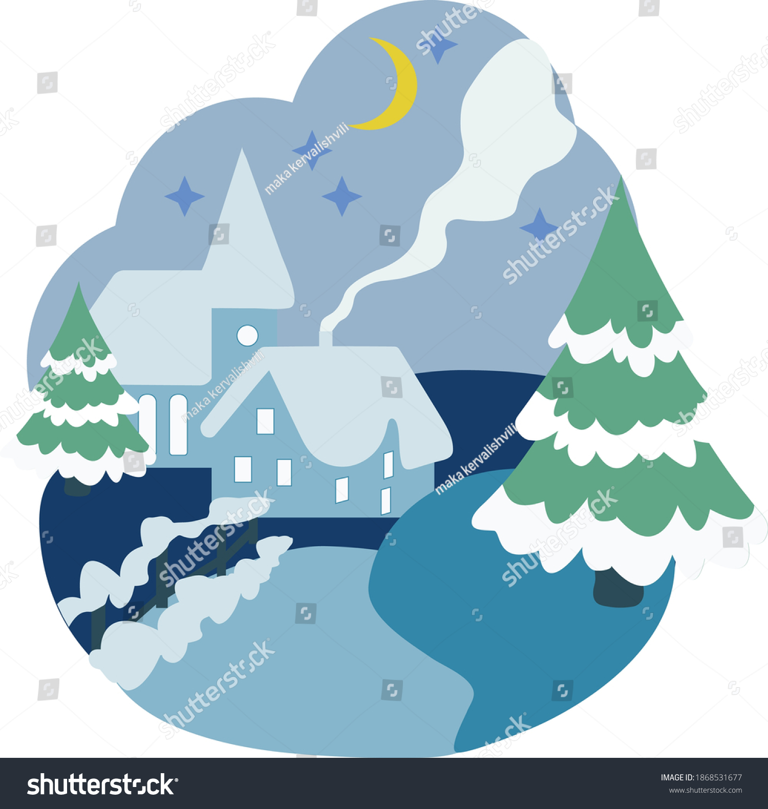 Winter Vector Graphics Illustration Art Stock Vector (Royalty Free ...