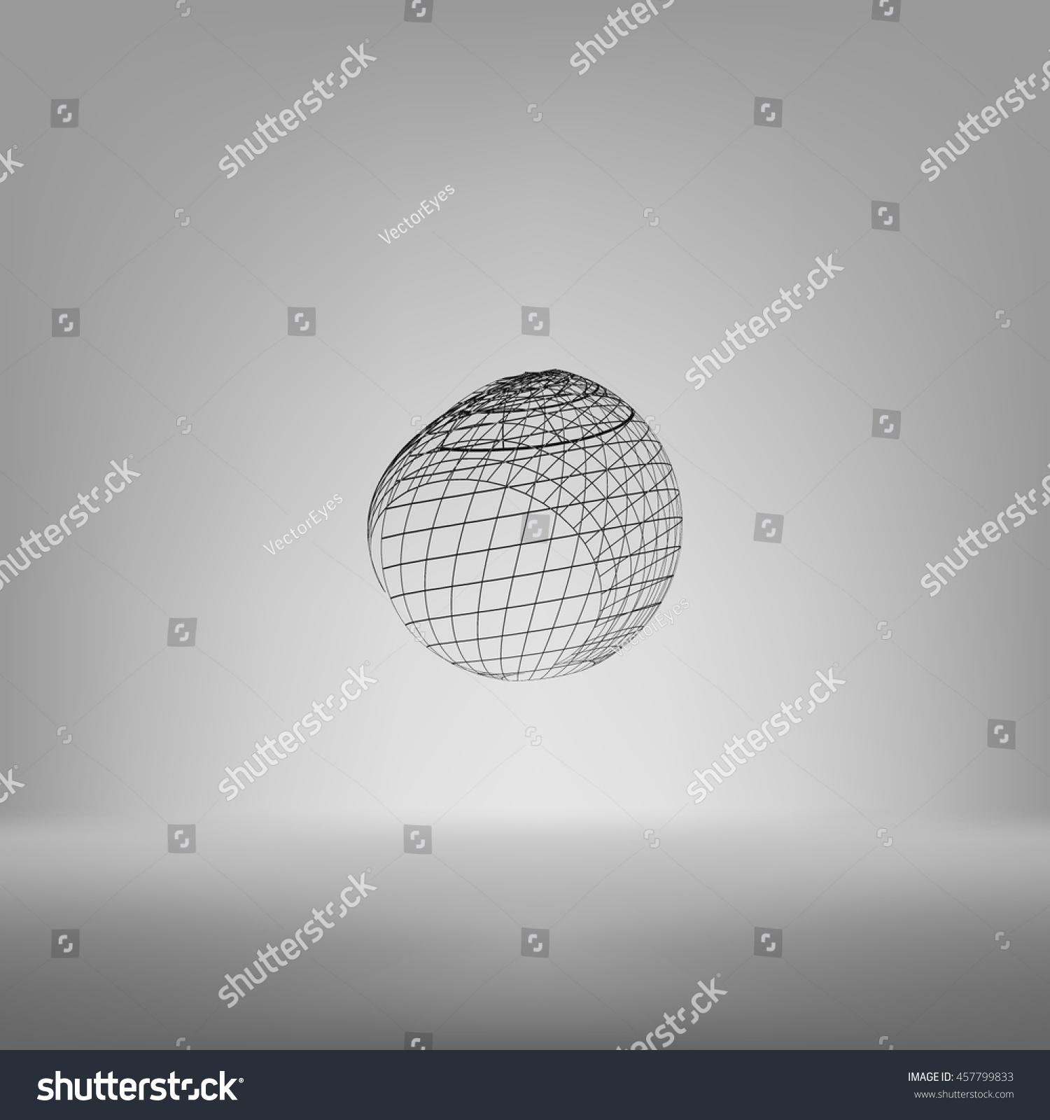 Wireframe Design Element Sphere Stock Vector Stock Vector (Royalty Free ...