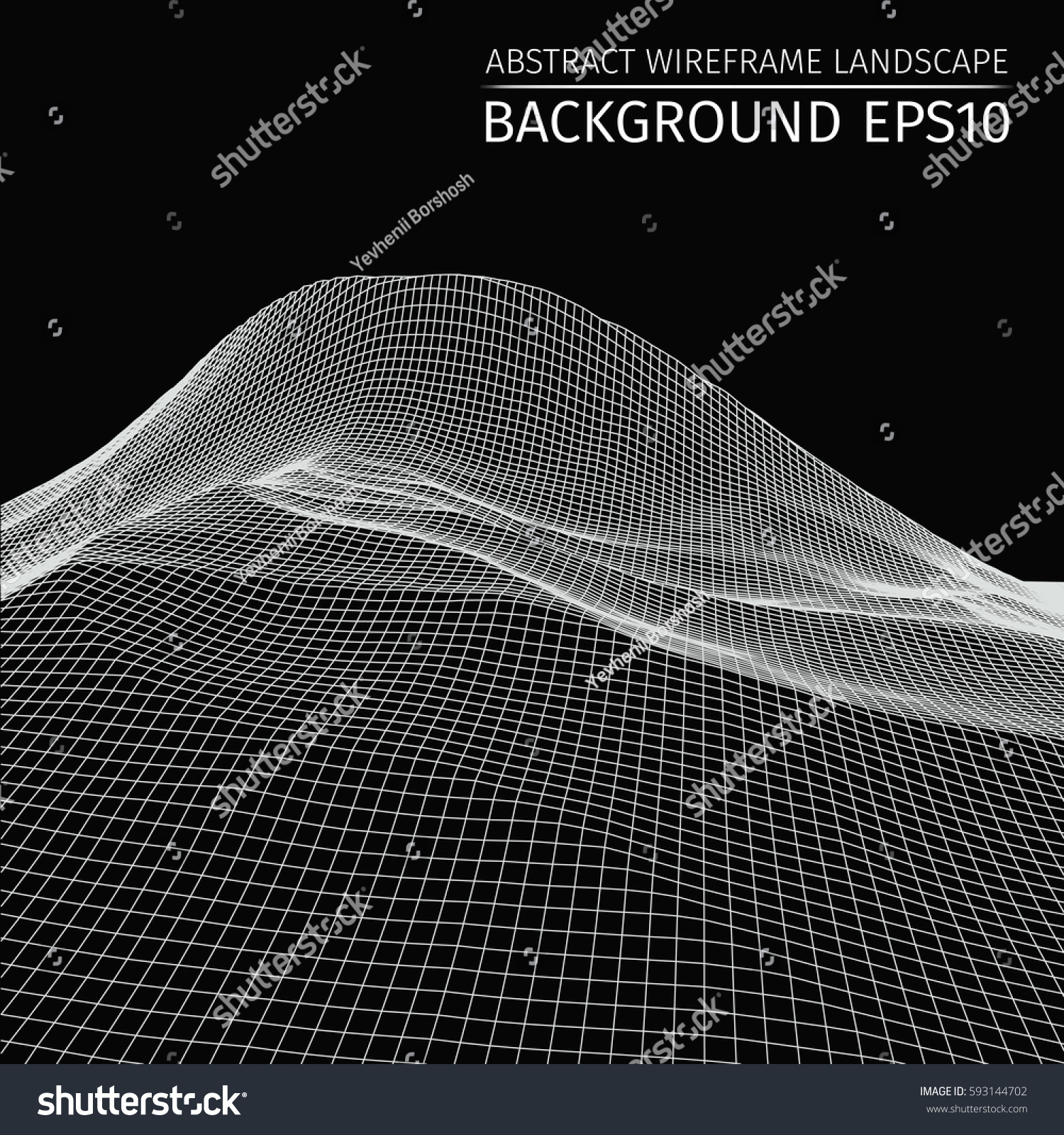Wire Frame Landscape Background Abstract Vector3d Stock Vector (Royalty ...