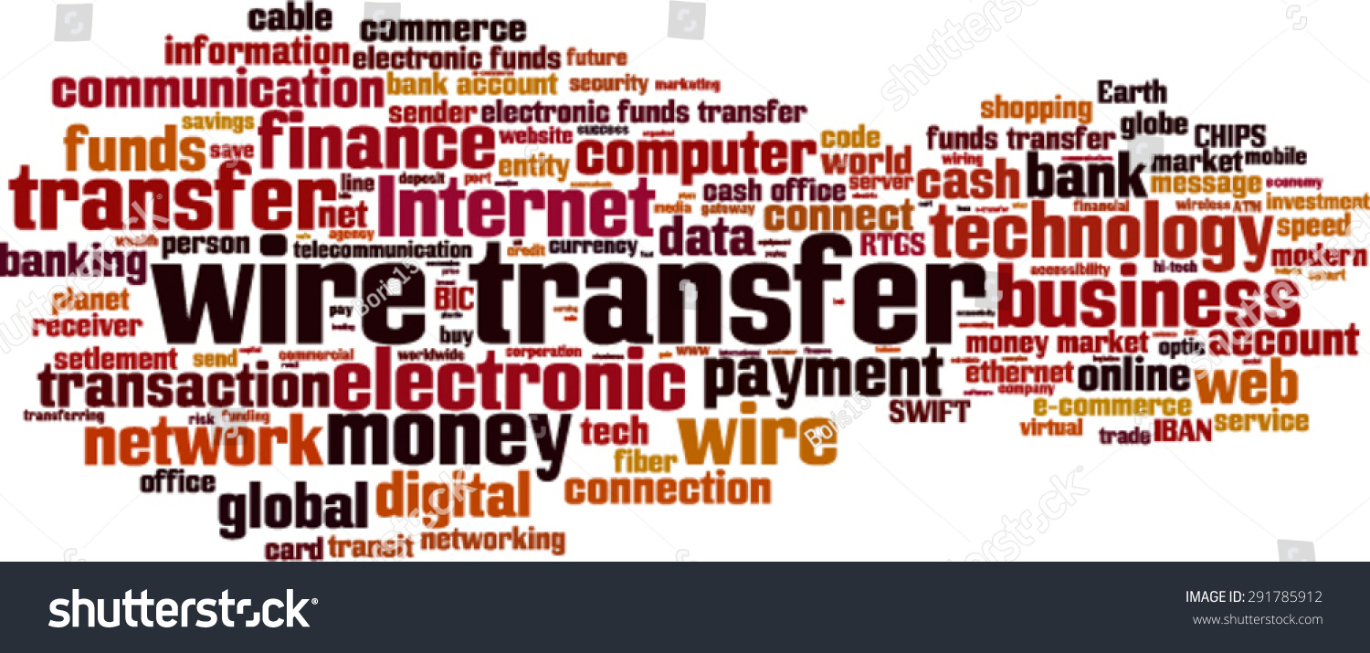 Wire Transfer Word Cloud Concept Vector: vector de stock (libre de ...