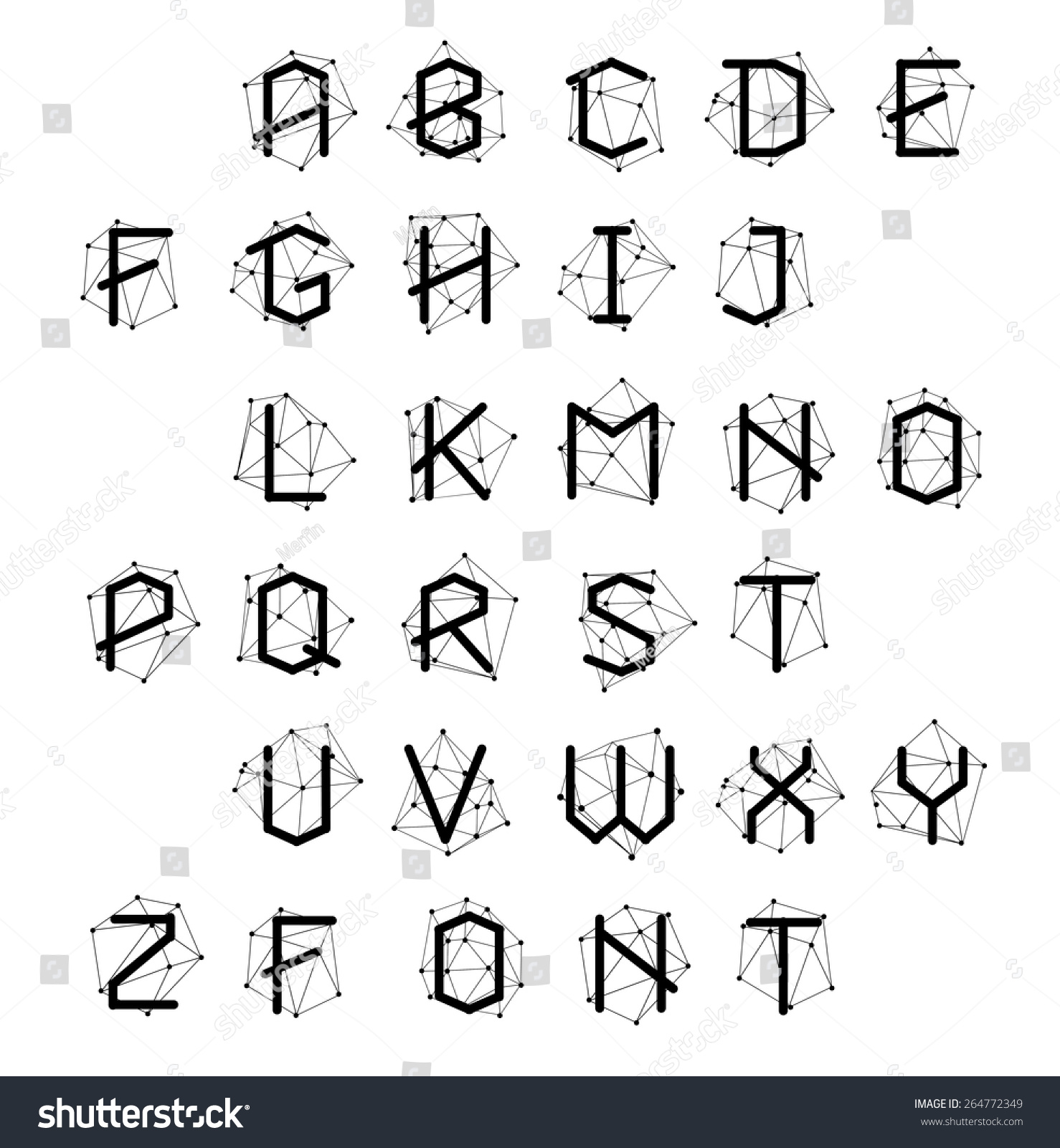 Wire Vector Low Poly Alphabet Font: Vector có sẵn (miễn phí bản quyền ...