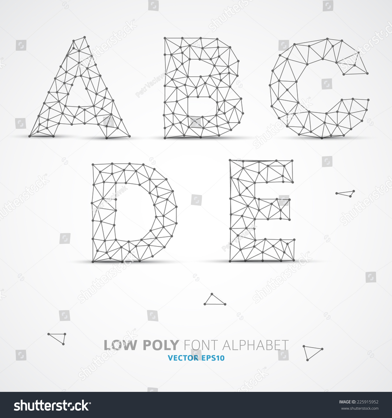 Wire Vector Low Poly Alphabet Font Stock Vector (Royalty Free) 225915952