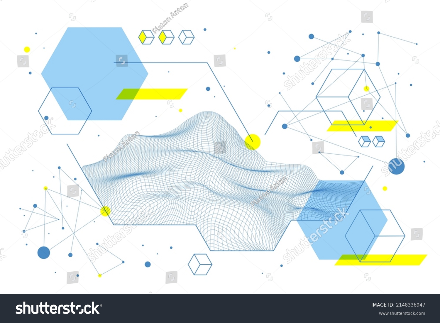 Wireframe Abstract Background Wireframe Science Backdrop Stock Vector ...