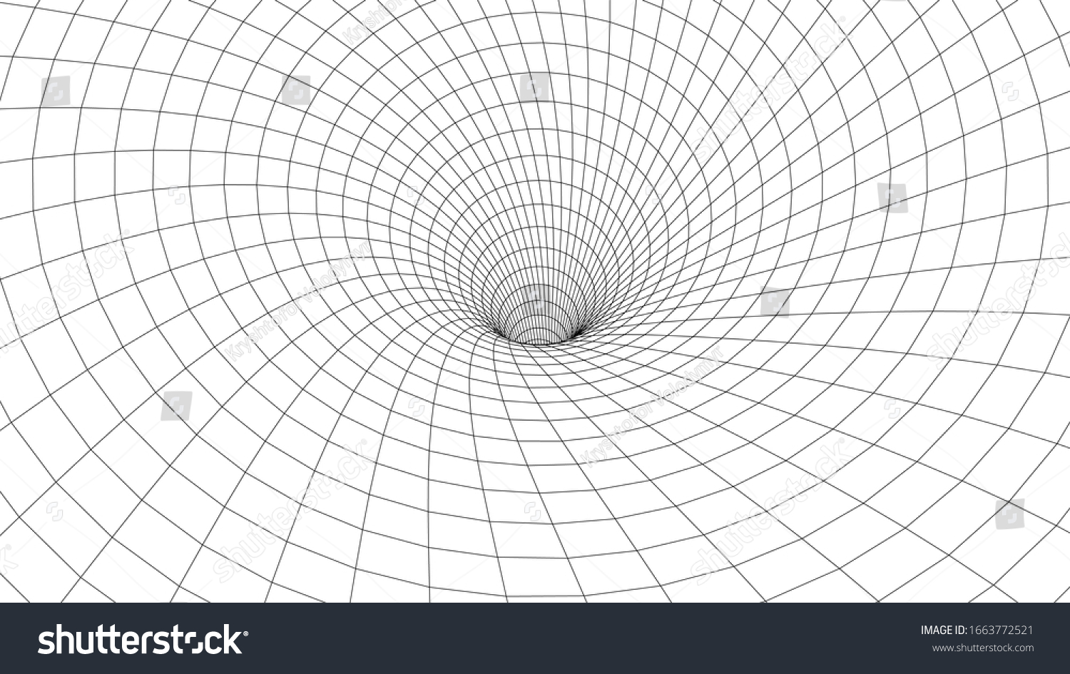 Wireframe Abstract Tunnel 3d Vector Wormhole Stock Vector (Royalty Free ...