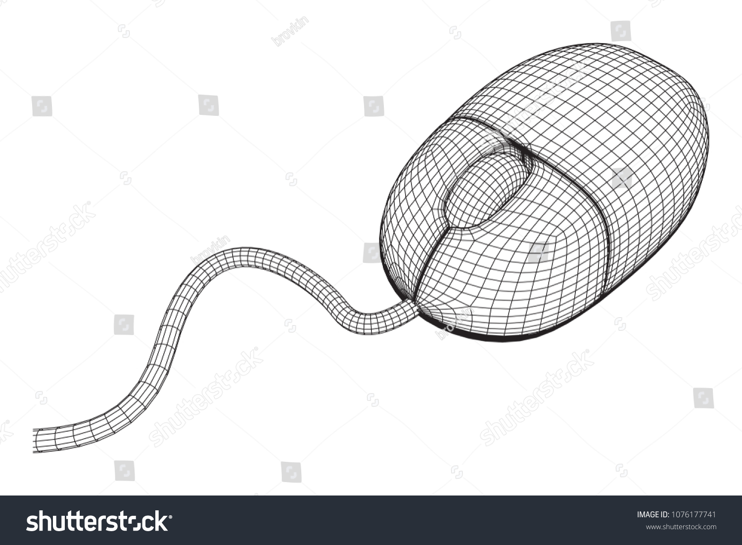 Wireframe Computer Mouse Low Ply Mesh Stock Vector (Royalty Free ...