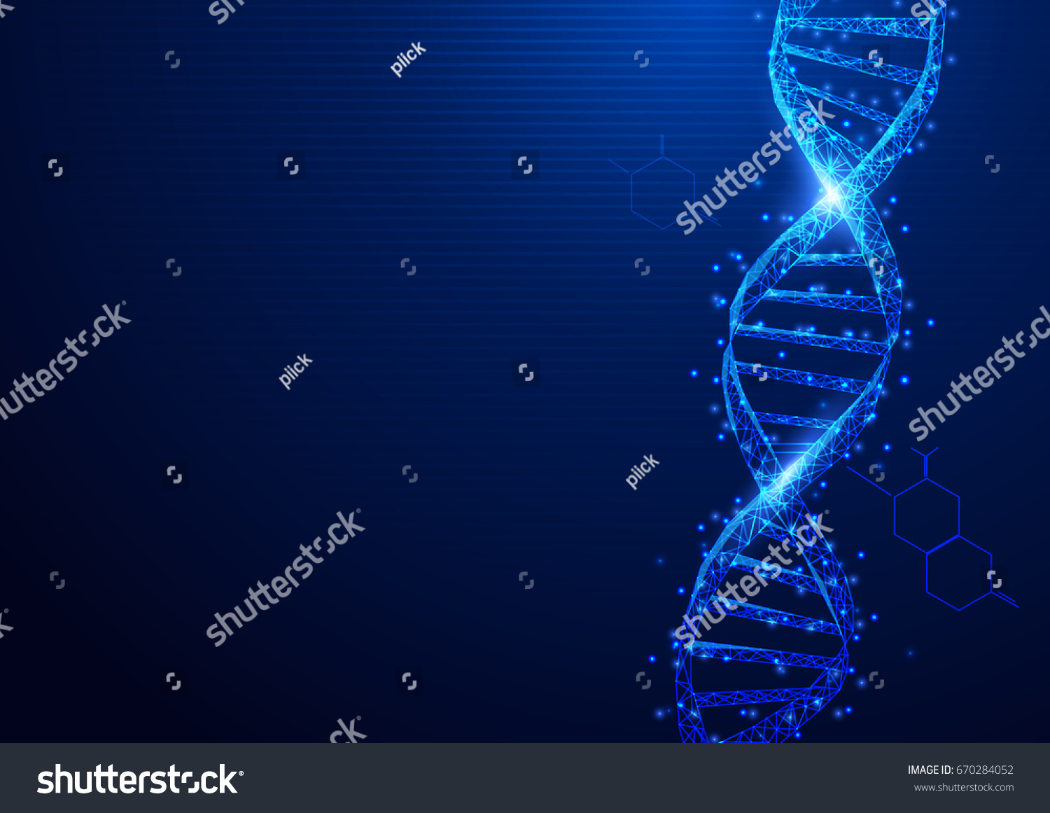 Wireframe Dna Molecules Structure Mesh Starry Stock Vector (Royalty ...