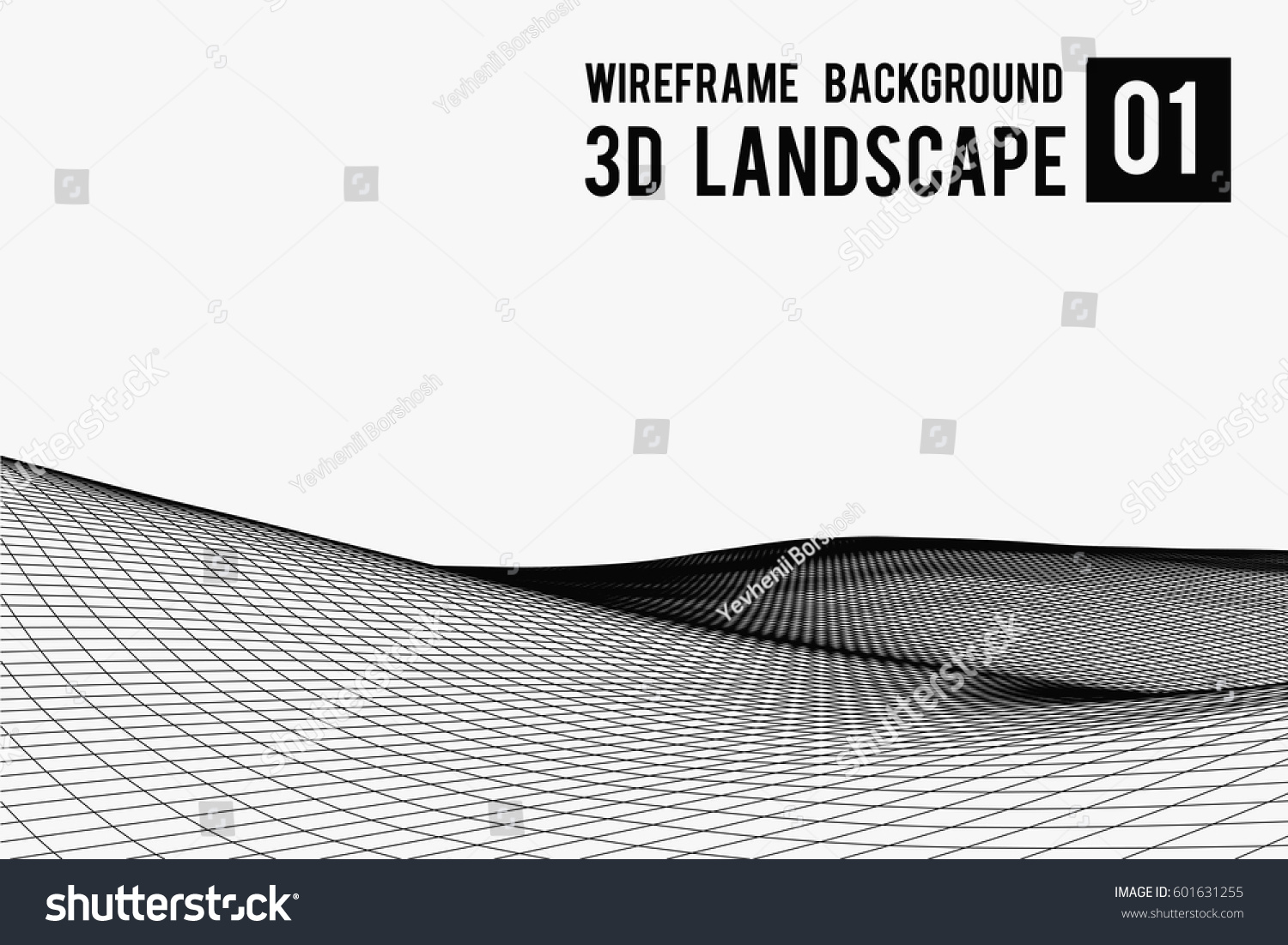 Wireframe Landscape Background Abstract Vector3d Technology Stock ...