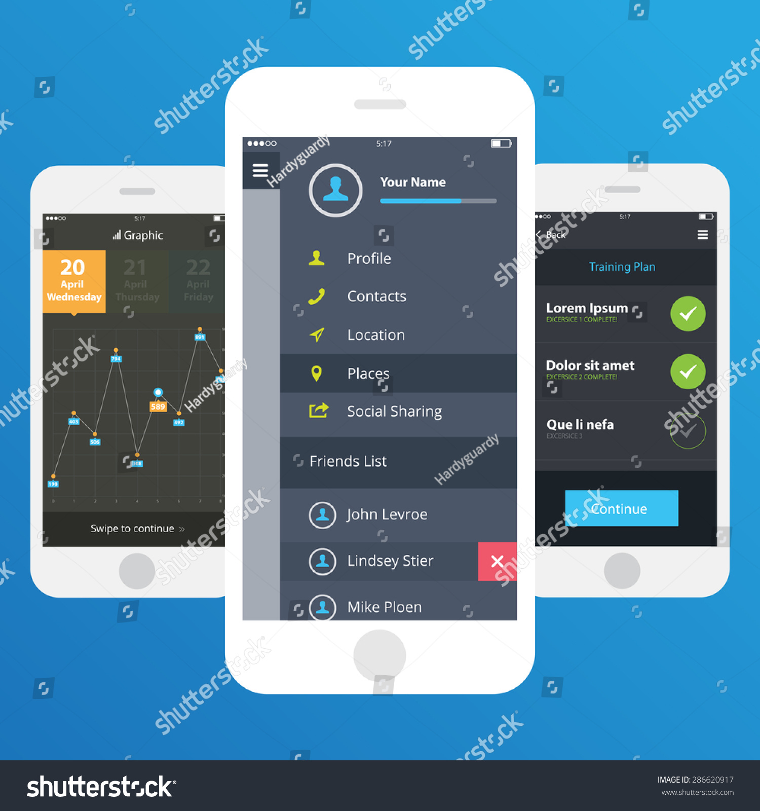 Wireframe Mobile App Ui Kit Mobile: vector de stock (libre de regalías ...