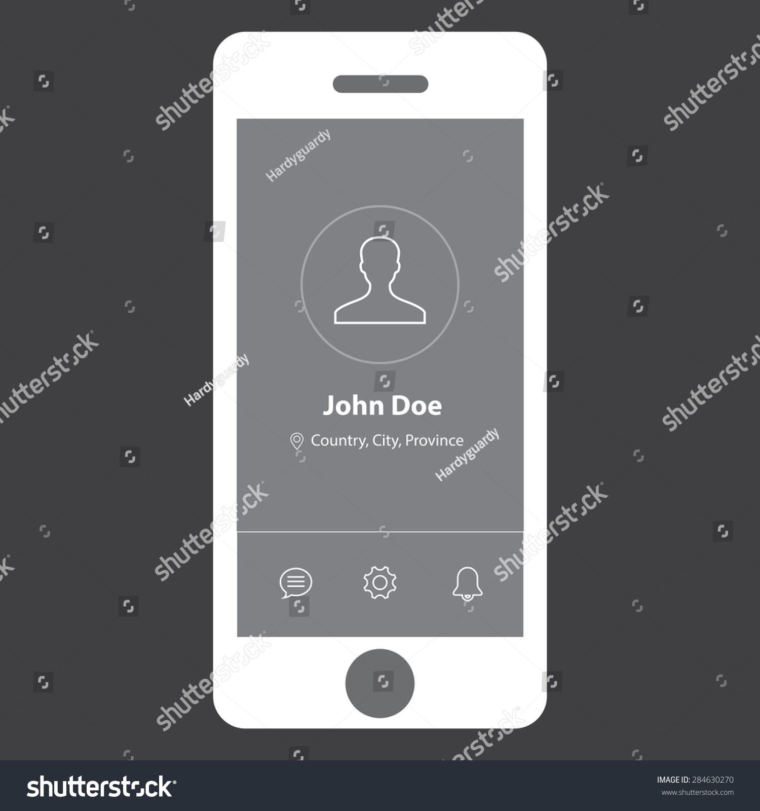 Wireframe Mobile App Ui Kit Profile Stock Vector (Royalty Free) 284630270