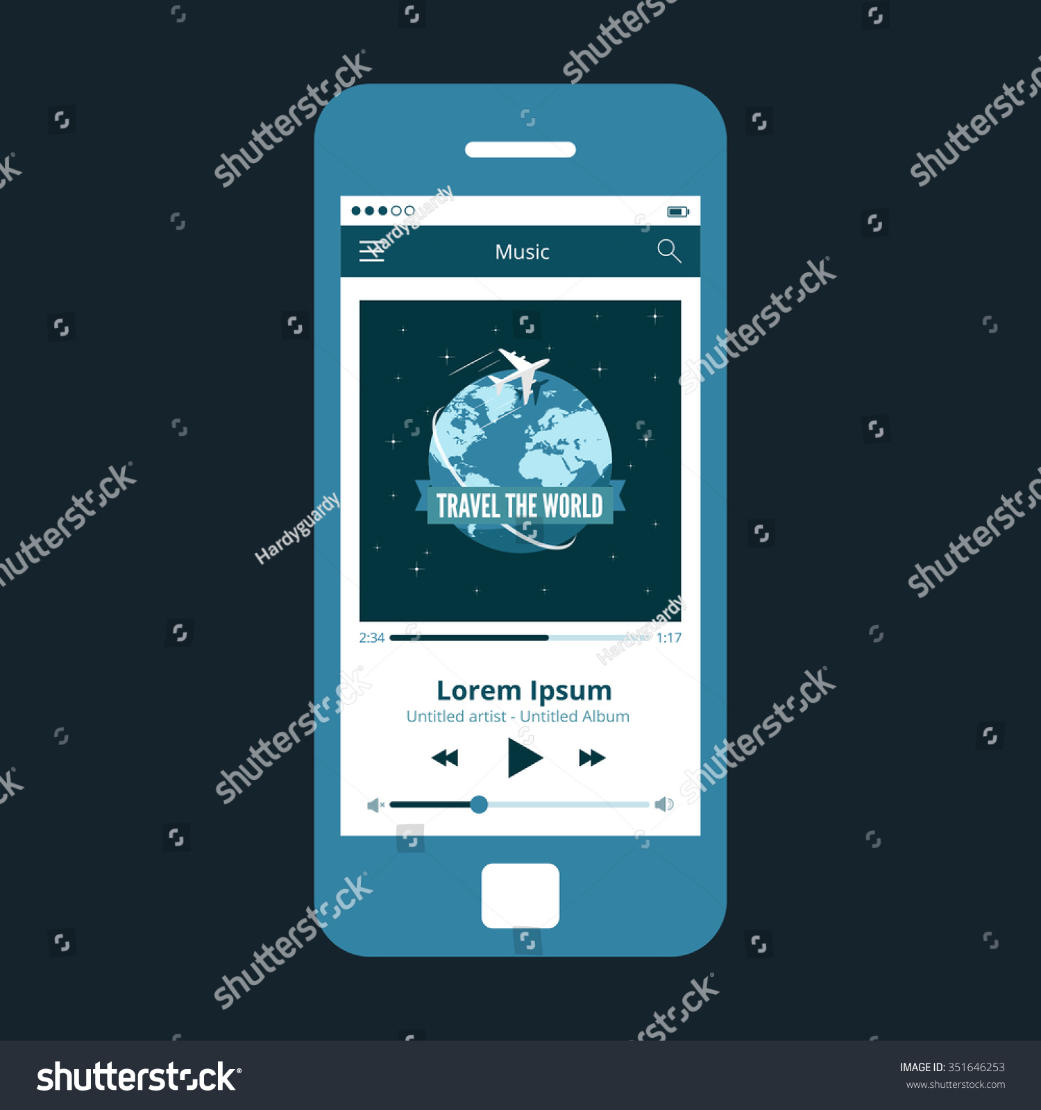 Wireframe Mobile Ui Kit Music Player: เวกเตอร์สต็อก (ปลอดค่าลิขสิทธิ์ ...